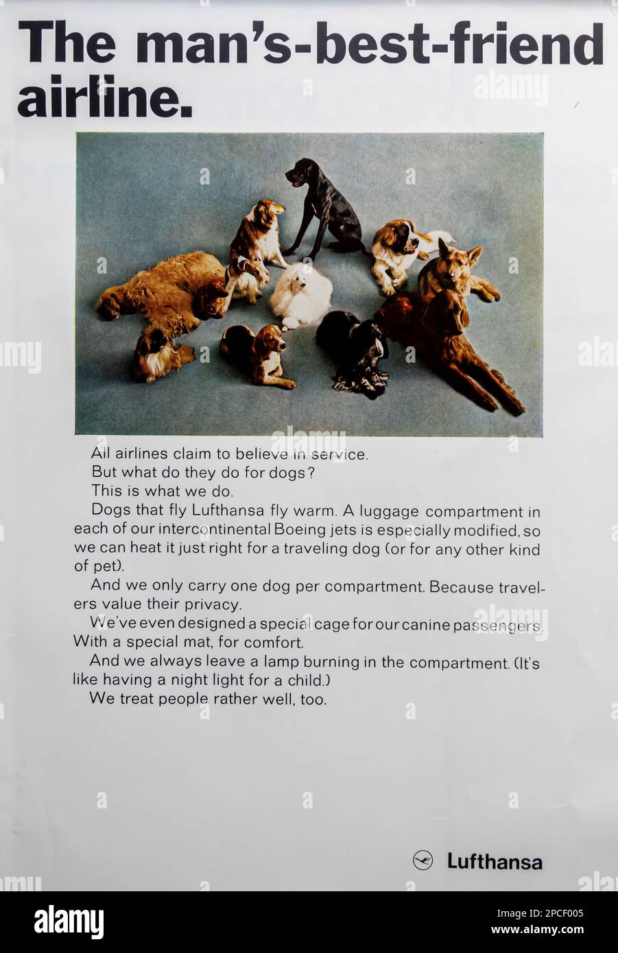 Lufthansa advert in a Natgeo magazine September 1969 Stock Photo - Alamy