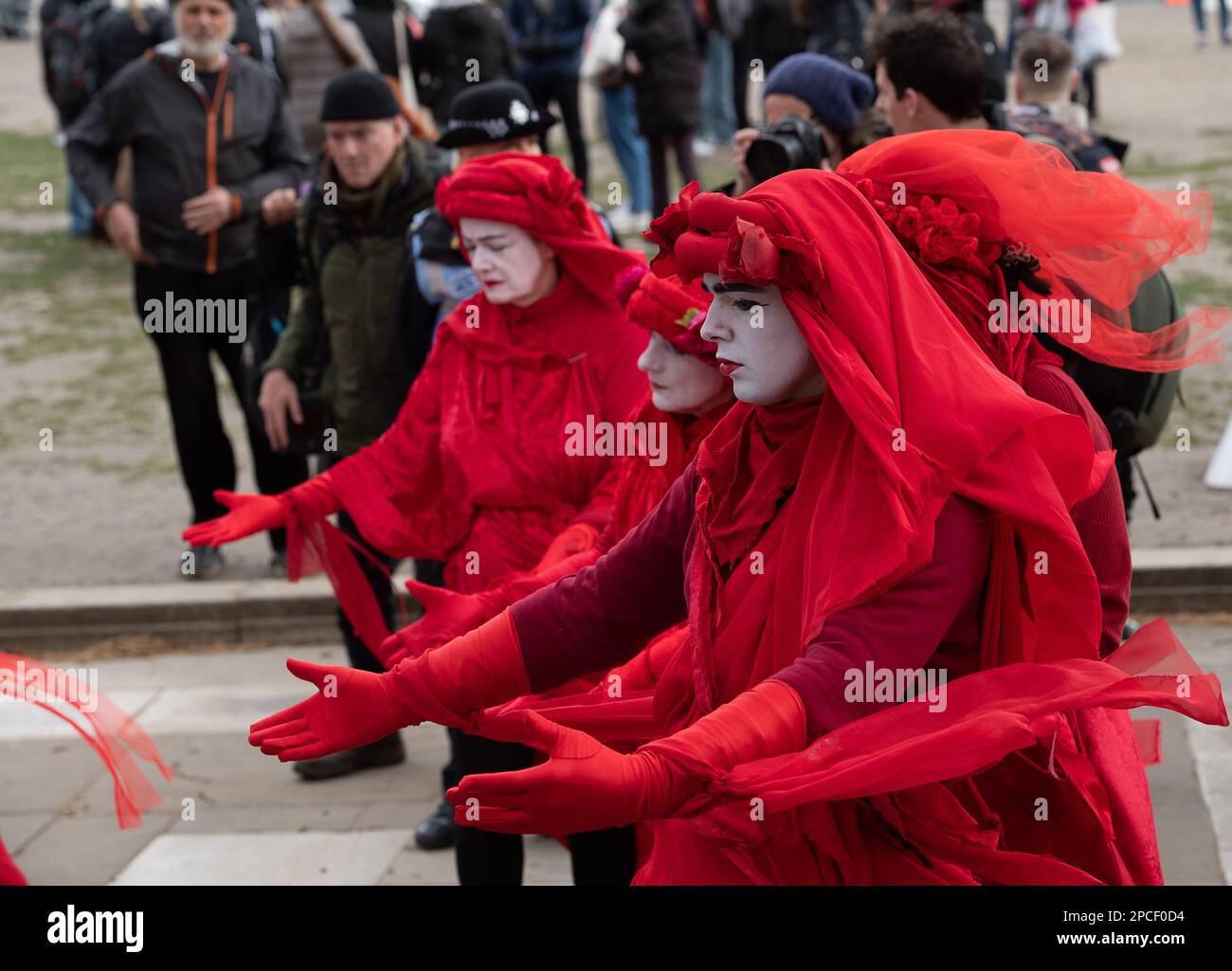 London, UK. 13th March, 2023. The Red Rebels Brigade (pictured) joined ...