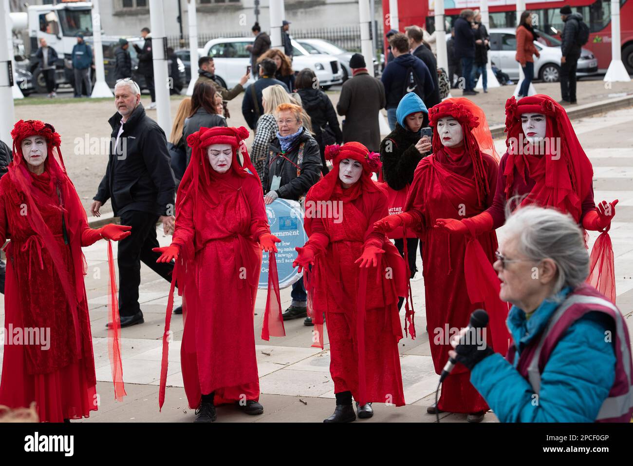 London, UK. 13th March, 2023. The Red Rebels Brigade (pictured) joined ...