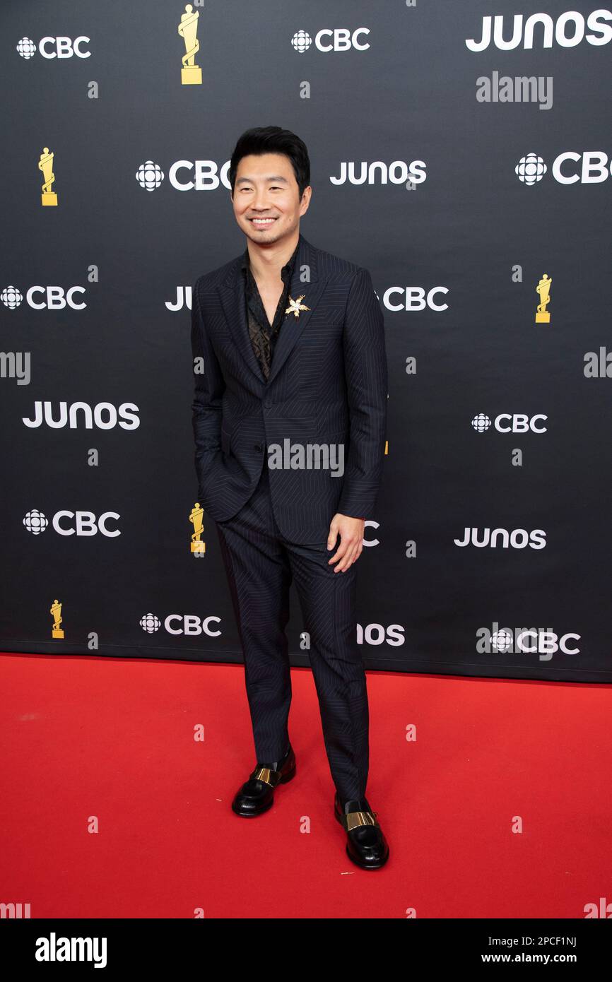 Host Simu Liu arrives on the red carpet for the Juno Awards in Edmonton ...