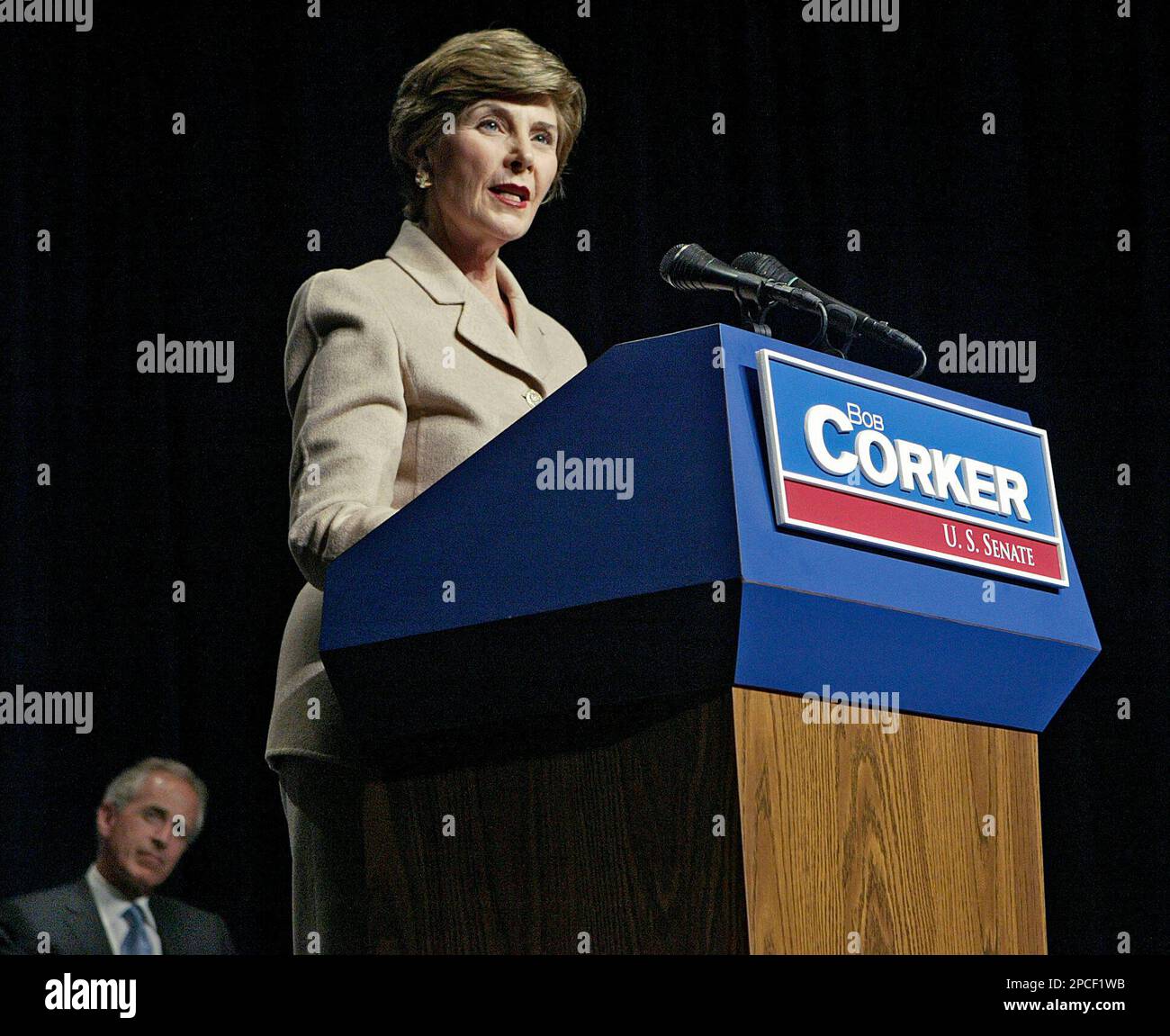 First lady Laura Bush speaks at a Republican fundraiser, Wednesday, Oct ...