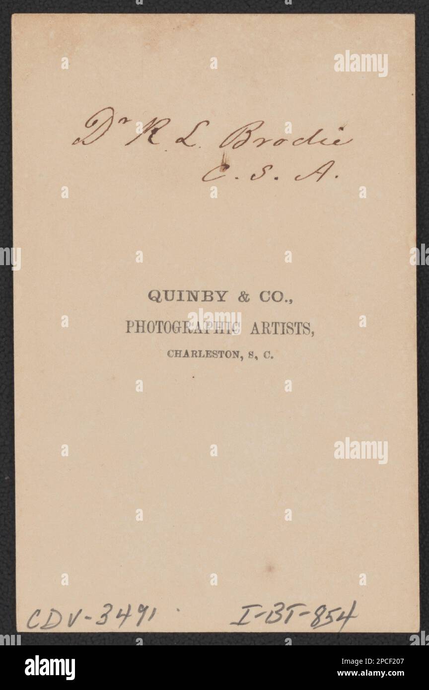 Surgeon Robert Little Brodie of Confederate States Army Medical Staff ...