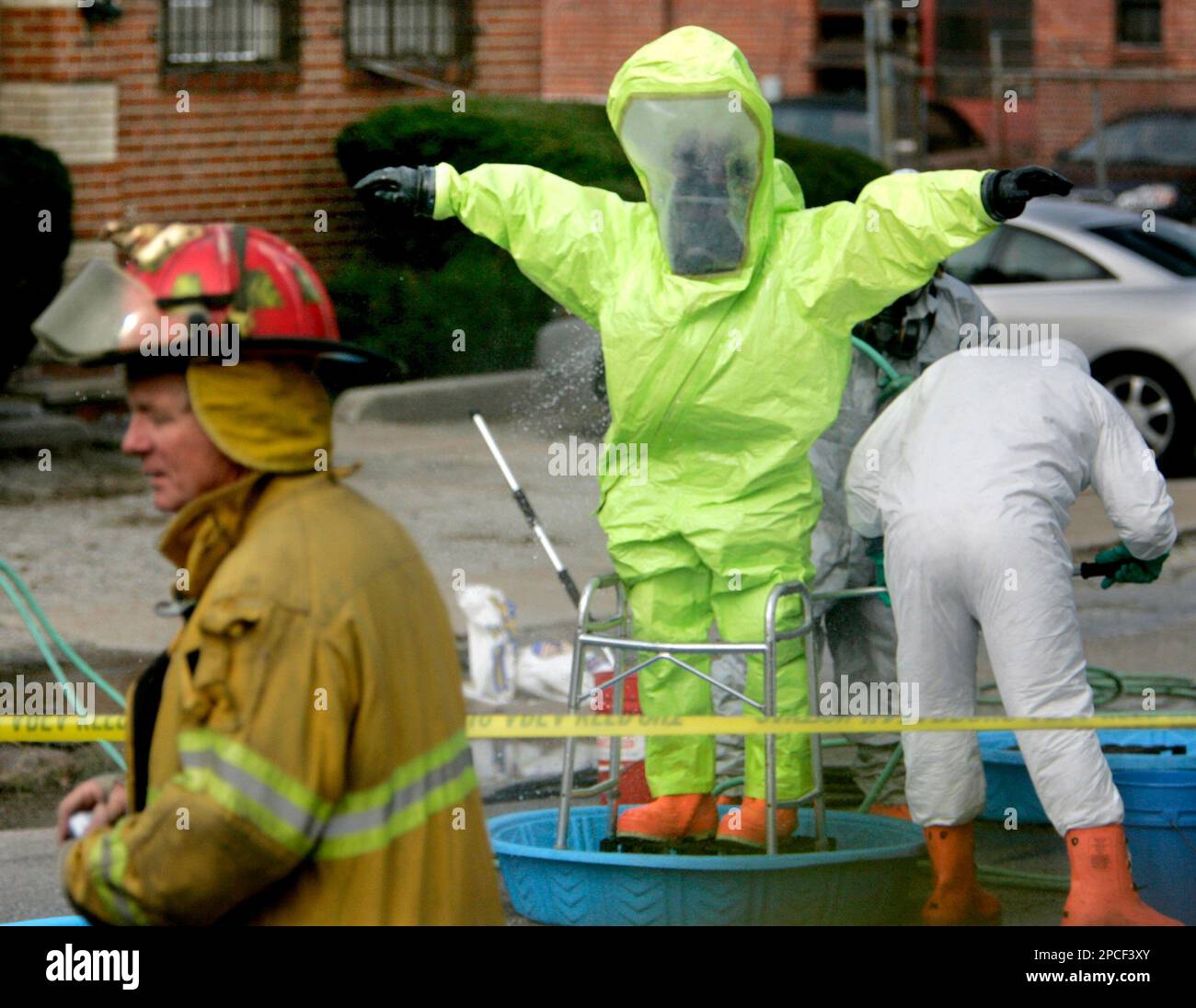 A member of the Cleveland Fire Department's Hazardous Material Unit ...