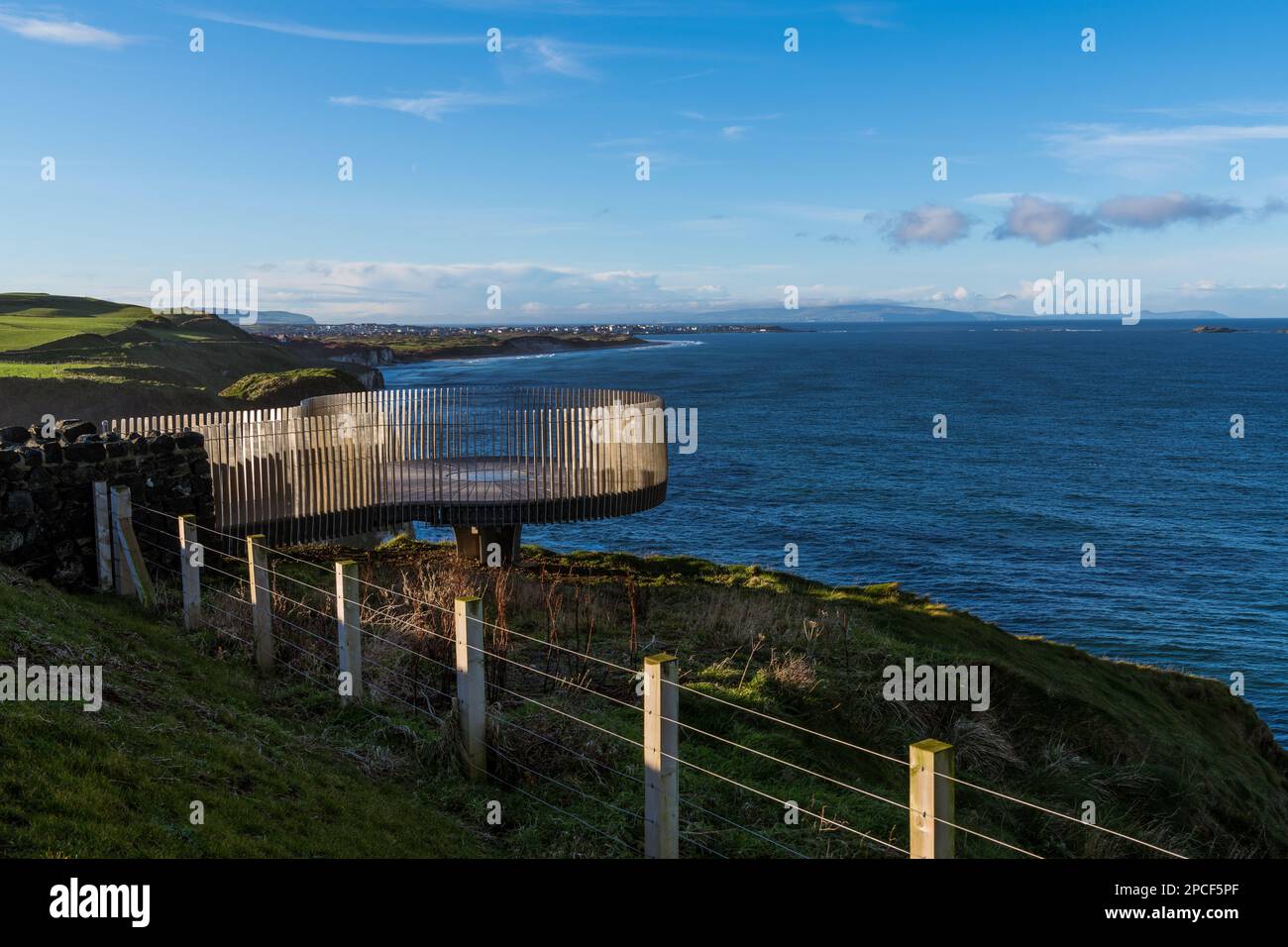 Magheracross Viewing Point Platform and coastline along Northern ...