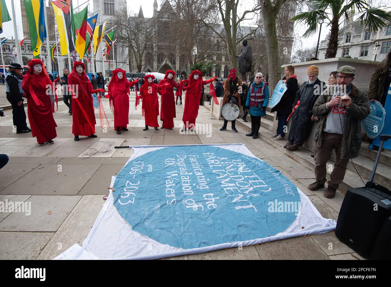 London, UK. 13th March, 2023. The Red Rebels Brigade (pictured) joined ...