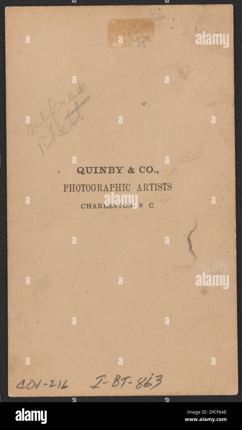 Colonel Alfred Moore Rhett of Co. B, 1st South Carolina Light Artillery ...