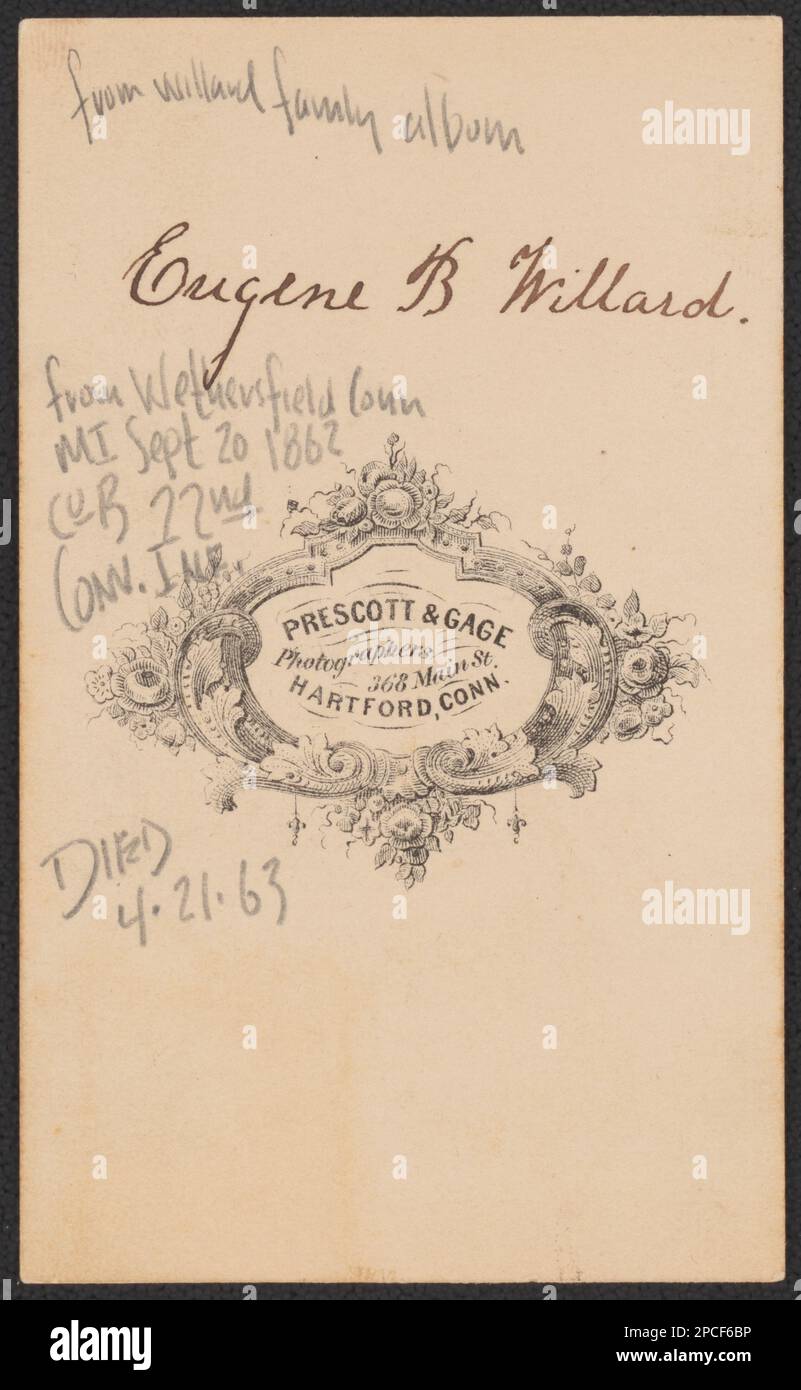 Private Eugene Berdett Willard of Co. B, 22nd Connecticut Infantry ...