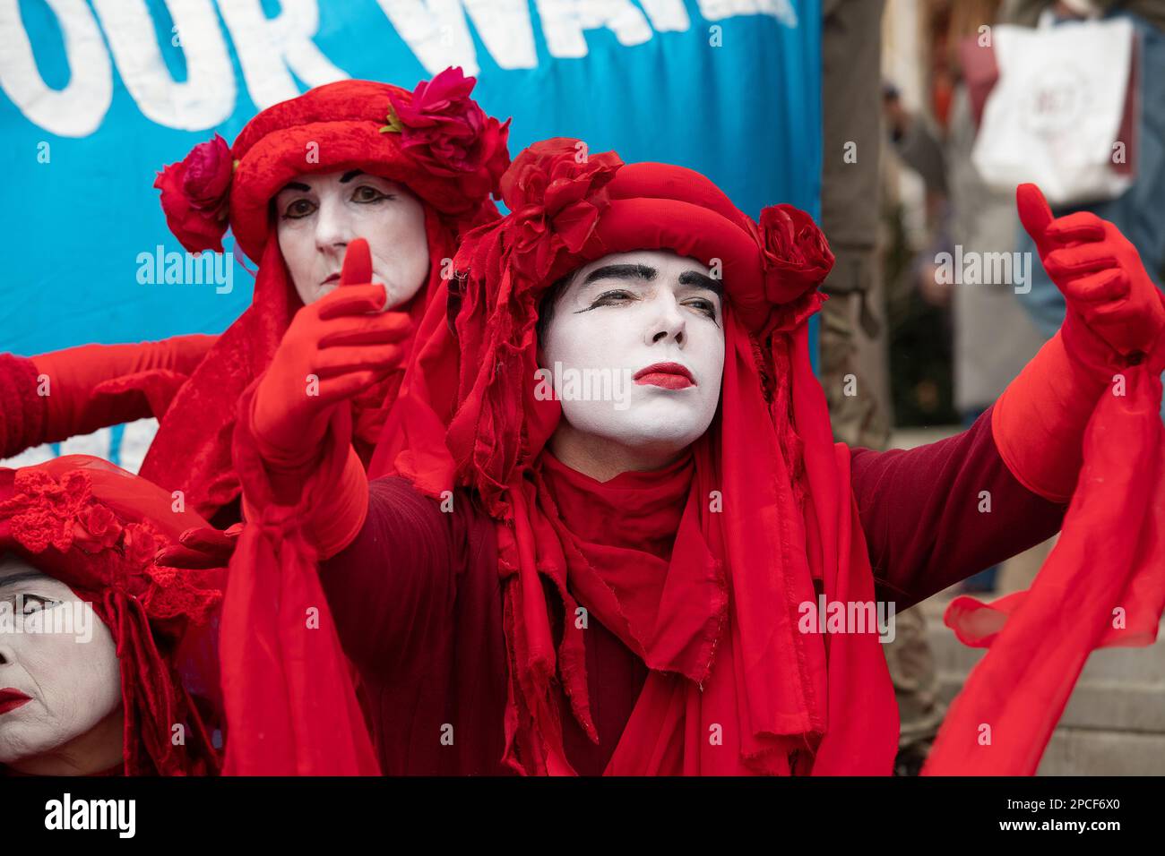 London, UK. 13th March, 2023. The Red Rebels Brigade (pictured) joined ...