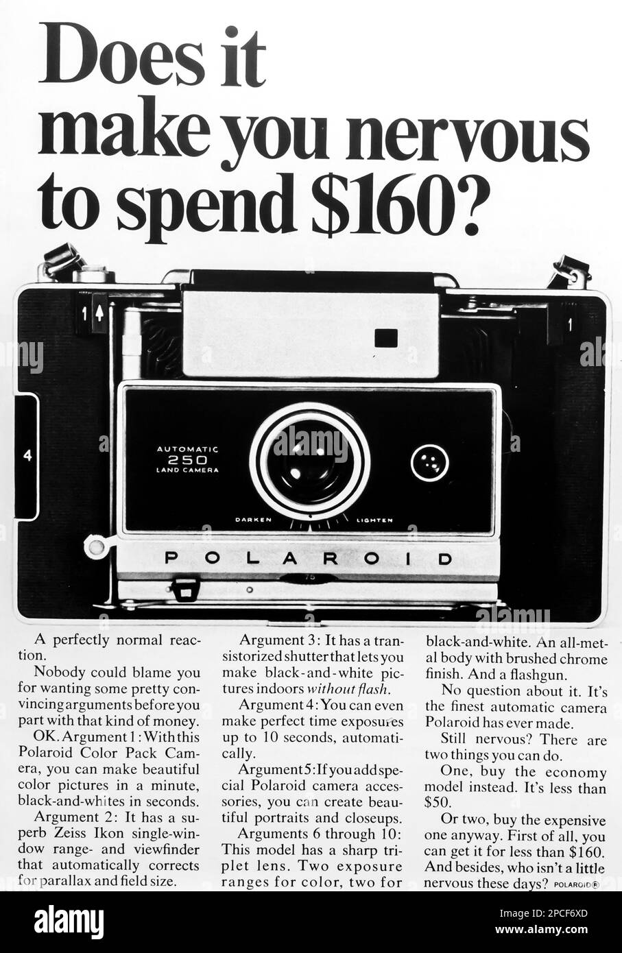 Polaroid Automatic 250 camera advert in a Natgeo magazine March 1968 ...