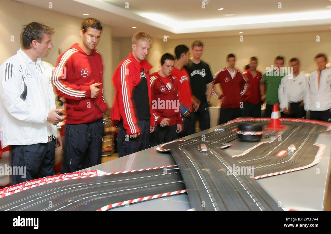 Bernd Schneider, Michael Ballack, Mike Hanke from left of the German ...