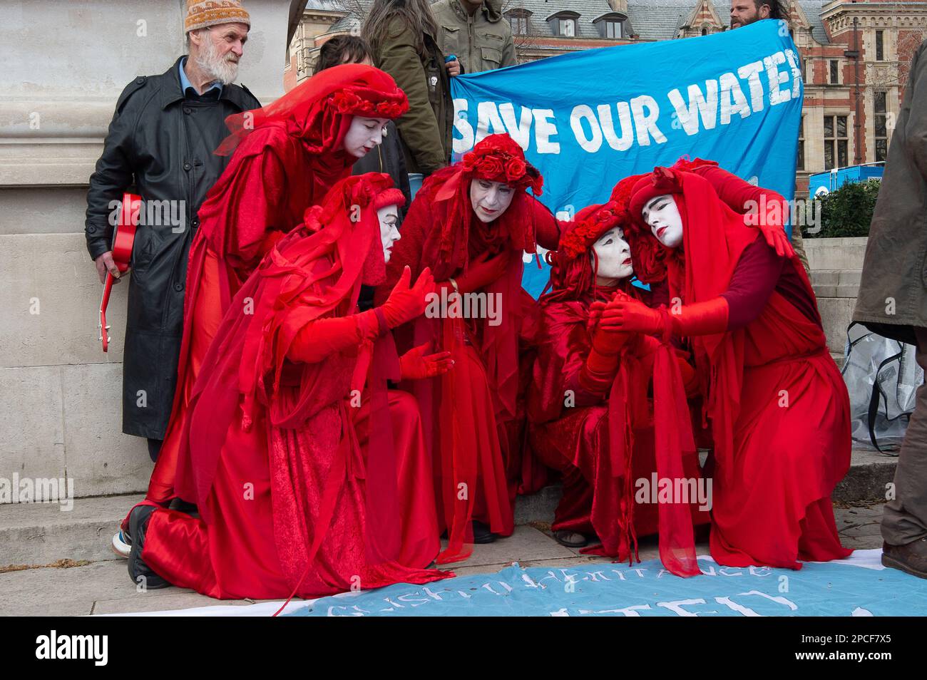 London, UK. 13th March, 2023. The Red Rebels Brigade (pictured) joined ...