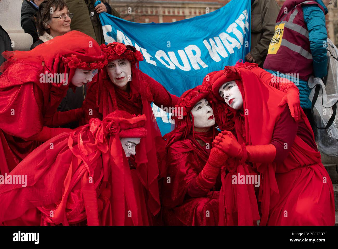 London, UK. 13th March, 2023. The Red Rebels Brigade (pictured) joined ...