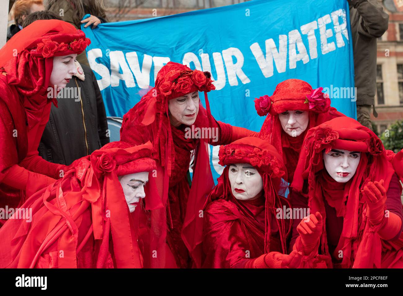 London, UK. 13th March, 2023. The Red Rebels Brigade (pictured) joined ...