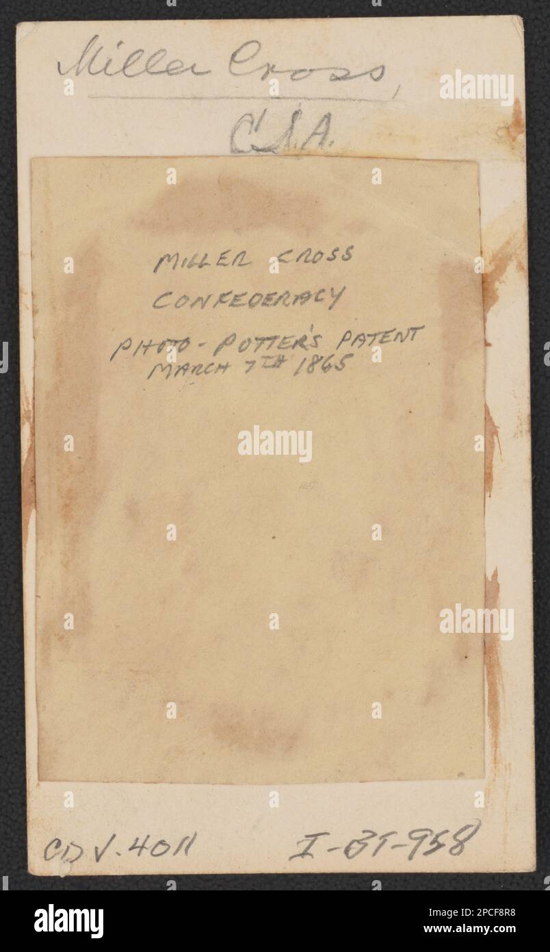 Private Miller Cross in uniform. Liljenquist Family Collection of Civil ...