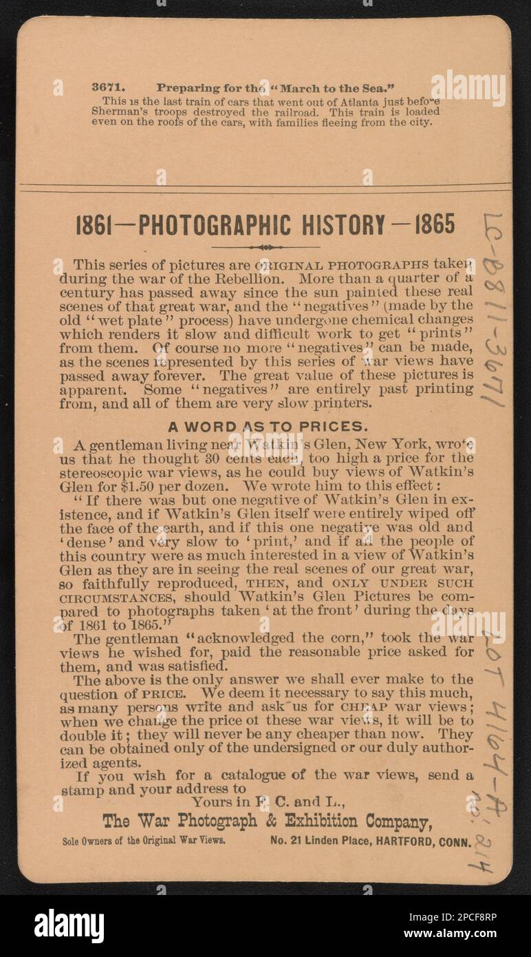 Preparing for the "March to the Sea". Civil War Photograph Collection ...