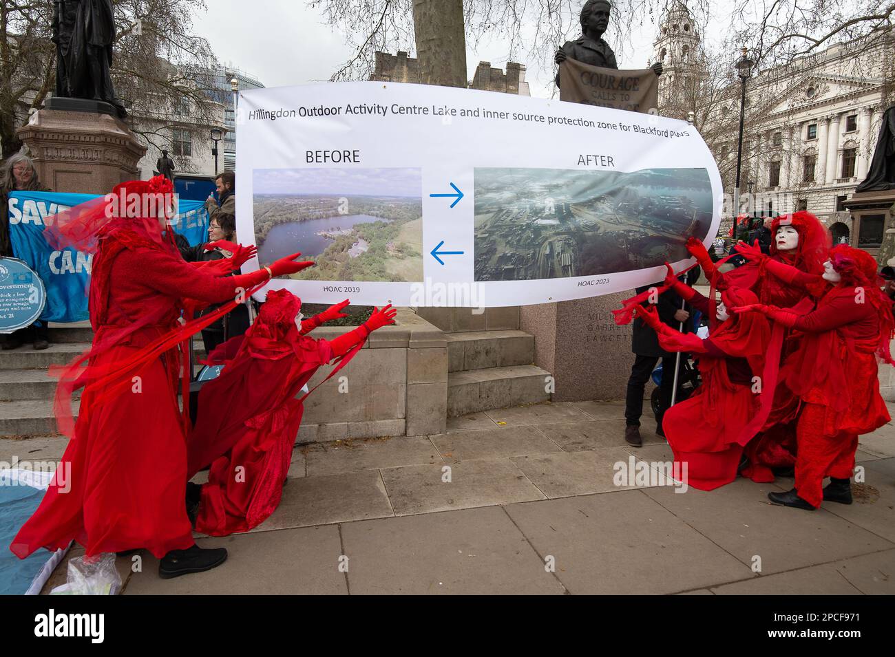 London, UK. 13th March, 2023. The Red Rebels Brigade (pictured) joined ...