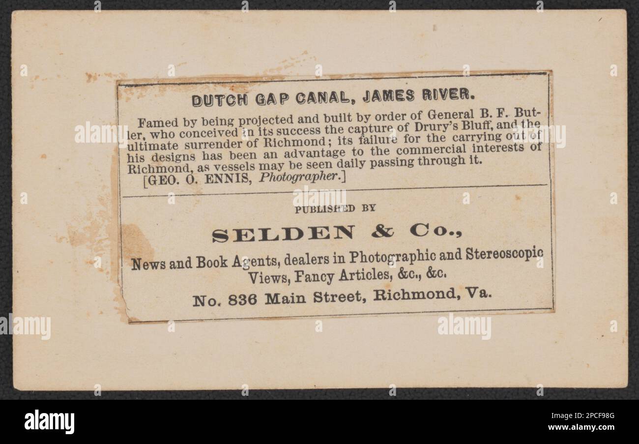Dutch Gap Canal, James River / Geo. E. Ennis, photographer ...
