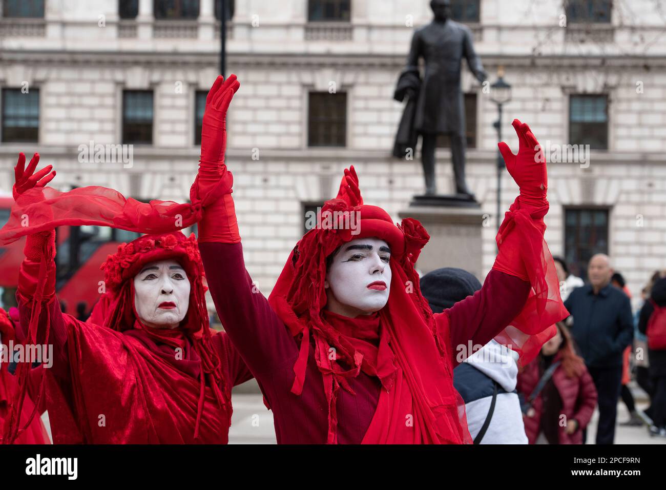 London, UK. 13th March, 2023. The Red Rebels Brigade (pictured) joined ...