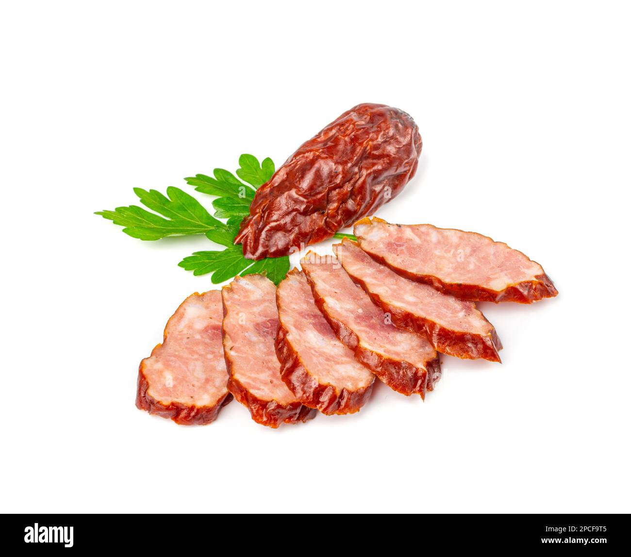 Dry Smoked Sausages Isolated, Salami Sticks, Kielbasa, Cabanossi, Kabanos, Dry Embutido, Chorizo ...