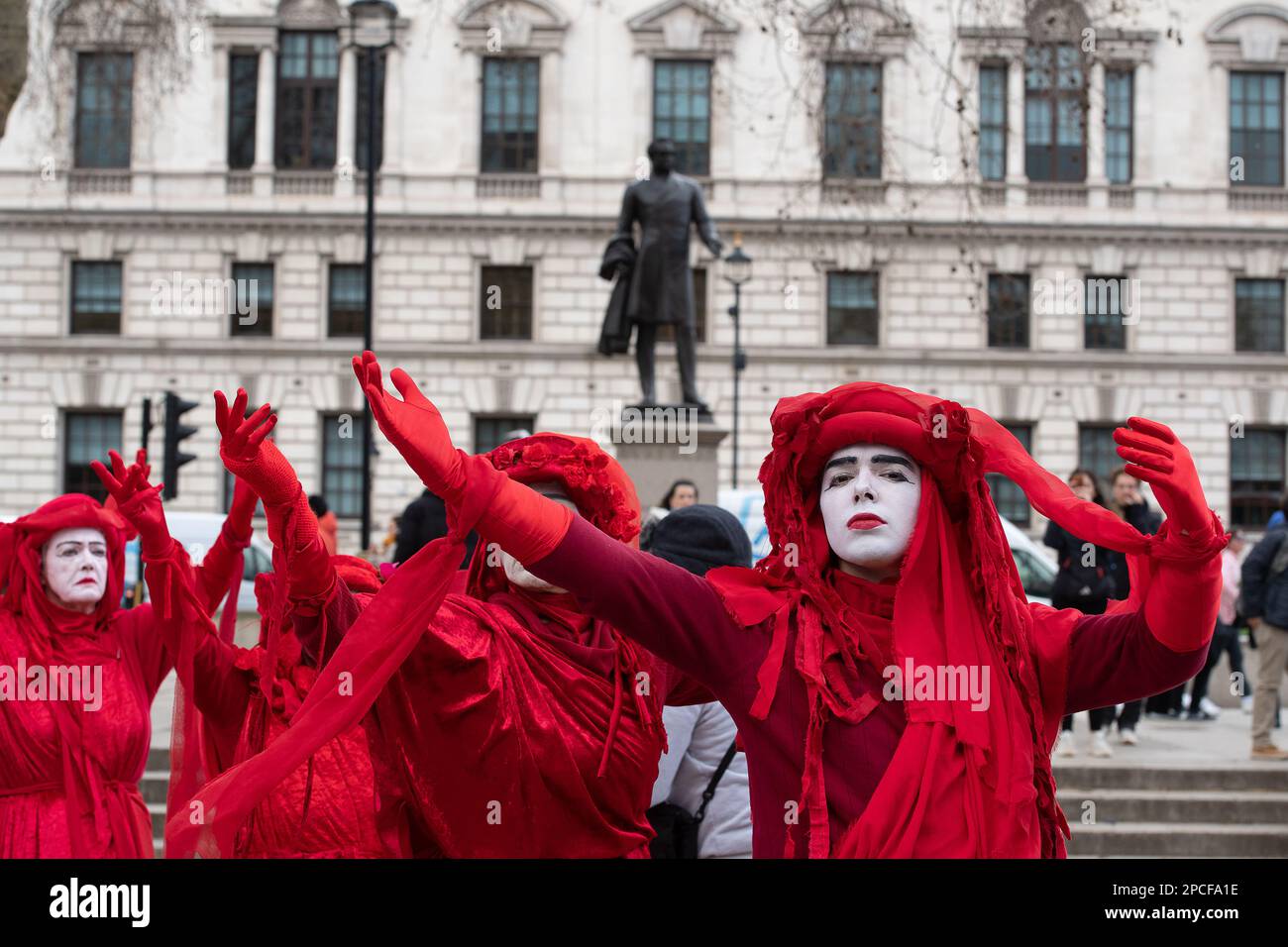 London, UK. 13th March, 2023. The Red Rebels Brigade (pictured) joined ...