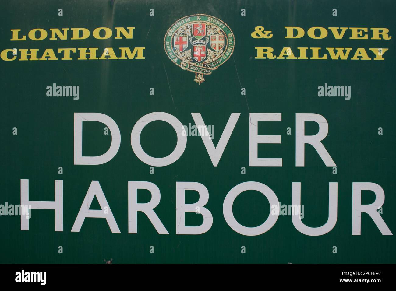 Old Railway sign, Dover Harbour Station Stock Photo - Alamy