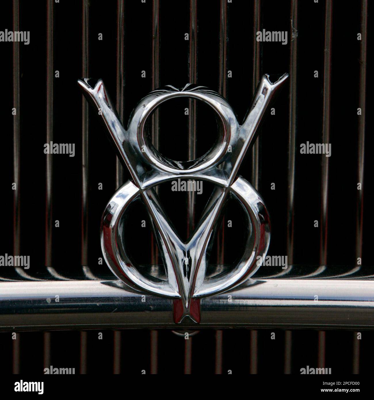 The grill emblem on a 1932 Ford Three Window Coupe owned by Victor and ...