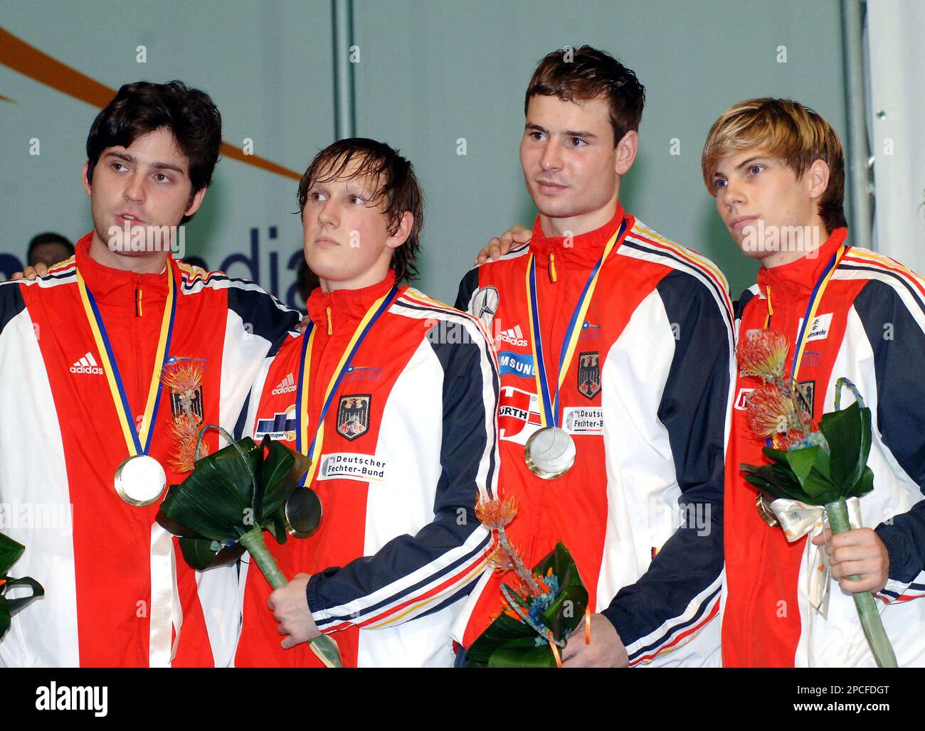 From left: Germany's Richard Breutner, Dominik Behr, Benjamin Kleibrink ...