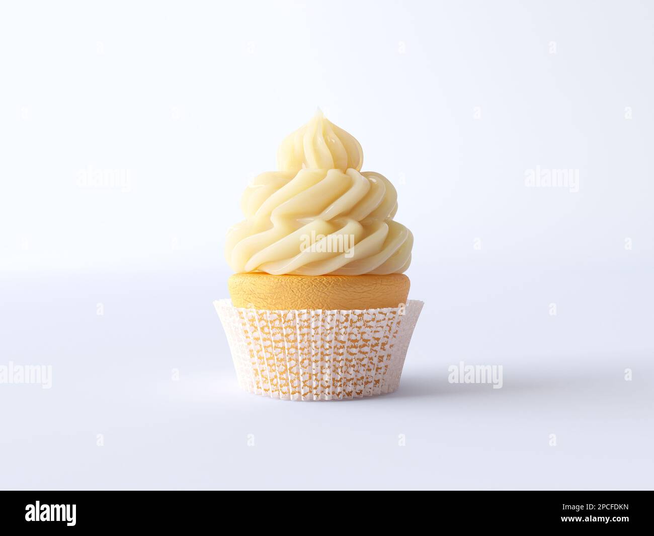 The minimal studio picture of the perfect cupcake. Vanilla cupcake on a ...