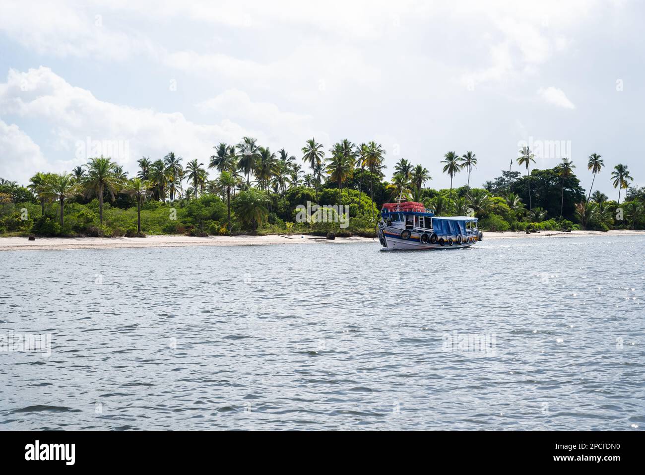 Valenca, Bahia, Brazil - January 19, 2023: Boat sailing in the waters ...