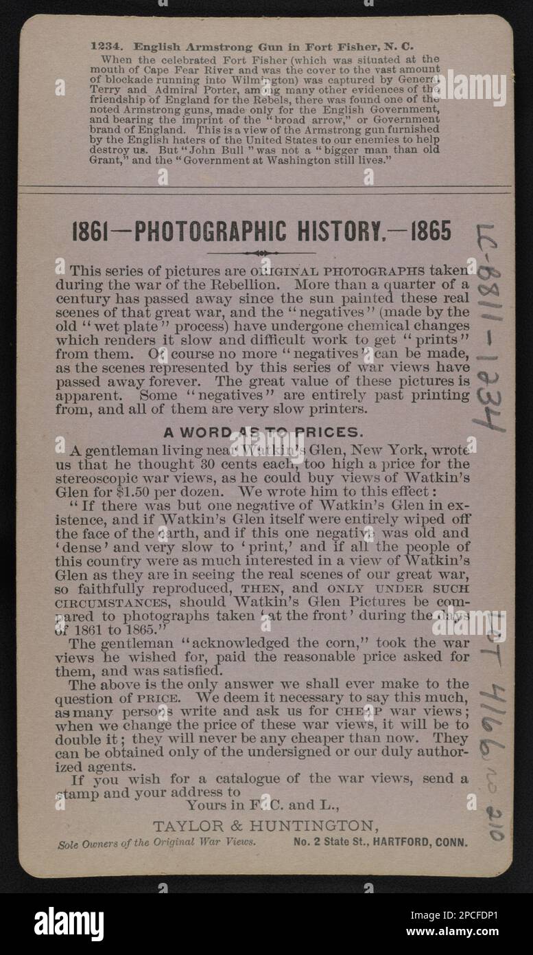 English Armstrong gun in Fort Fisher, N.C.. Civil War Photograph ...