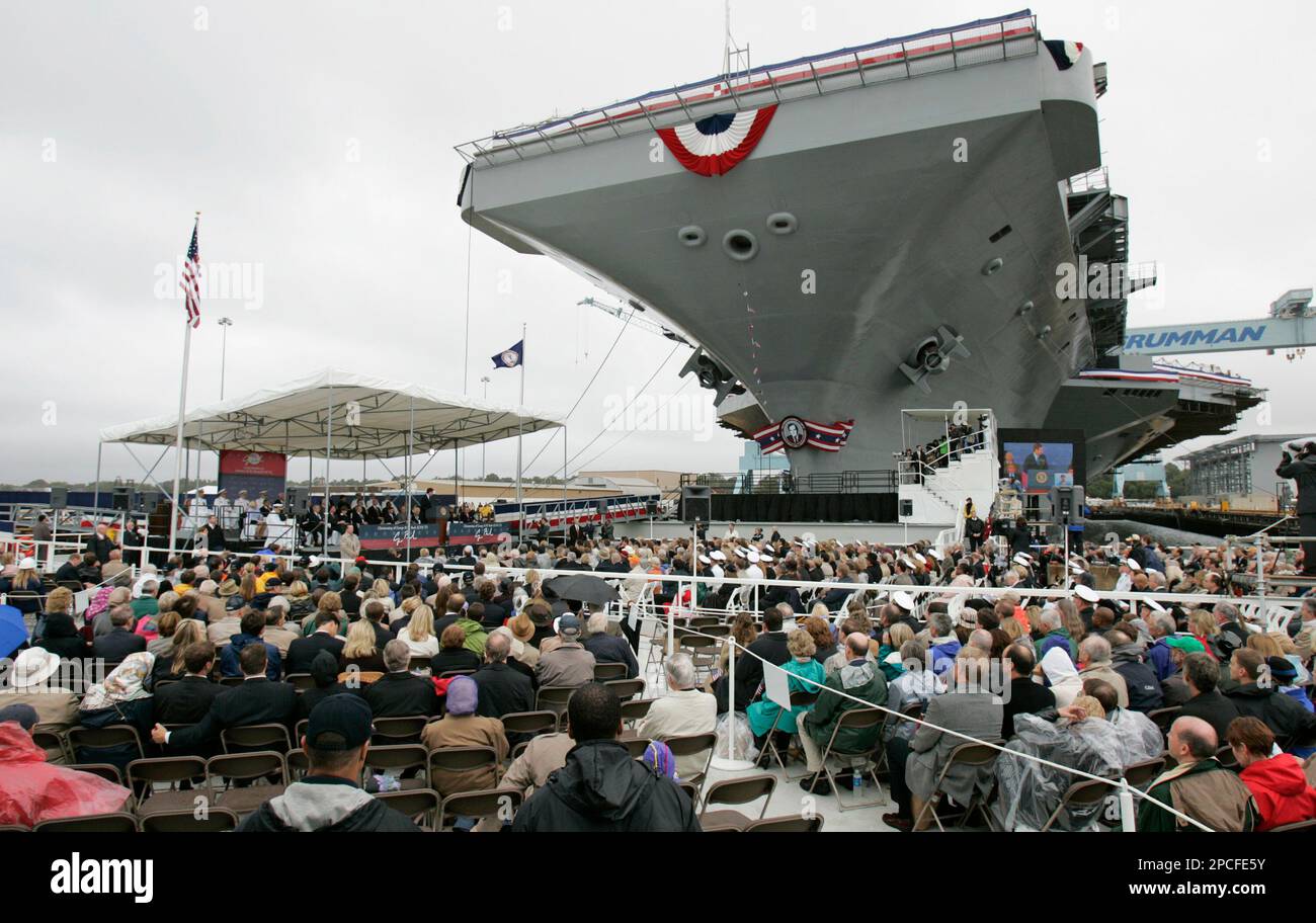 General view of the christening ceremonies for the nuclear aircraft ...