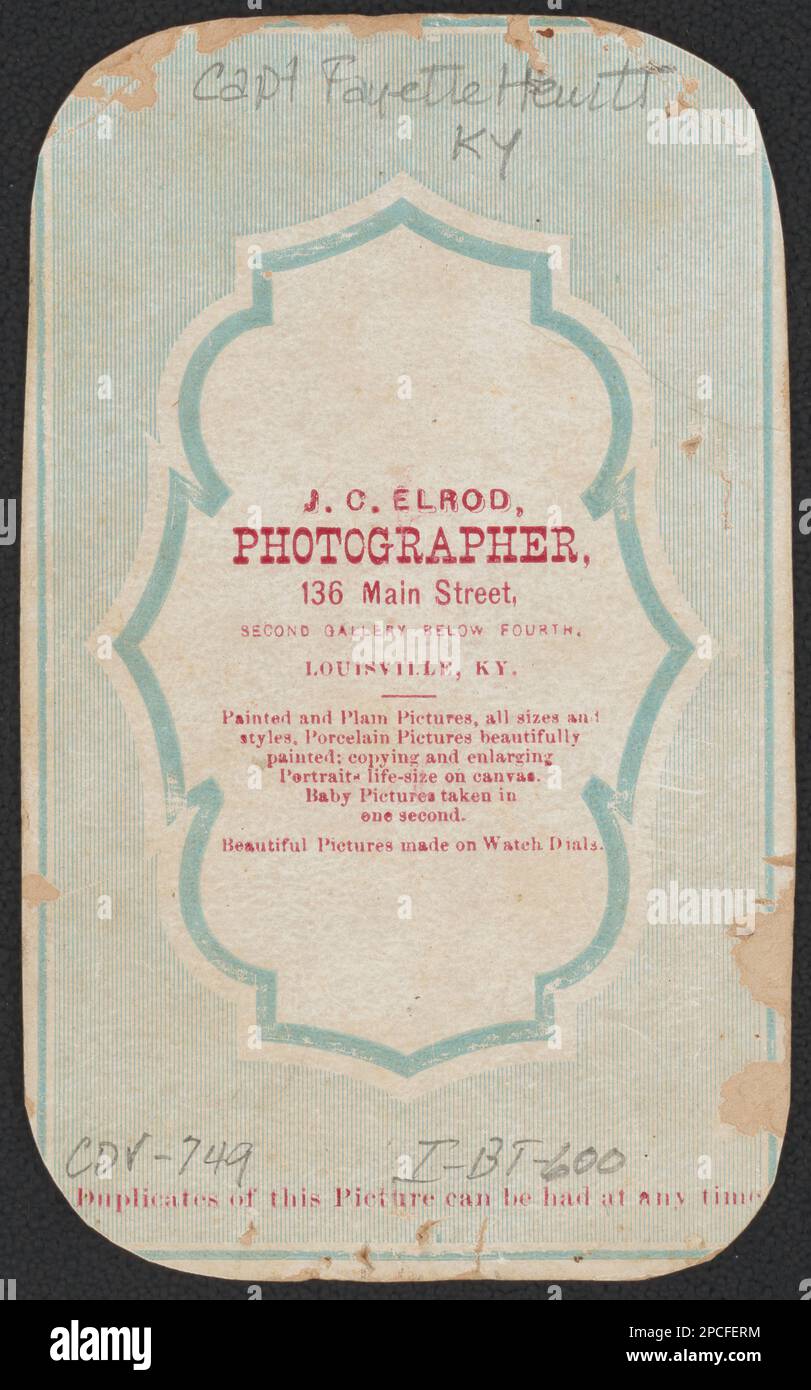 Captain Fayette Hewitt of General and Staff, Confederate States ...