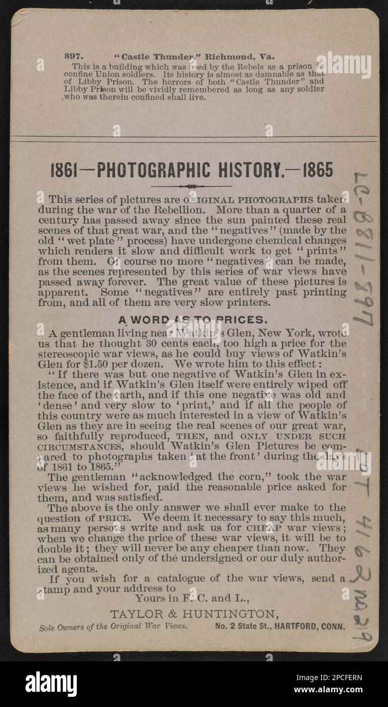 "Castle Thunder," Richmond, Virginia. Civil War Photograph Collection ...