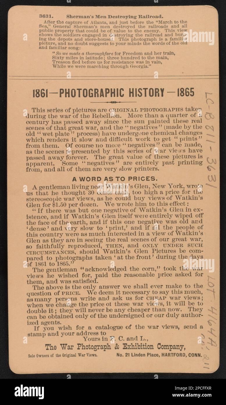 Sherman's men destroying railroad. Civil War Photograph Collection ...