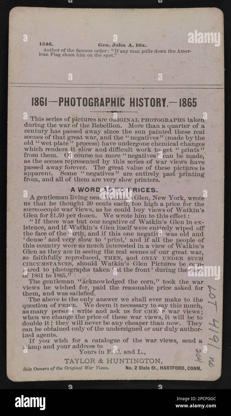 General John A. Dix. Civil War Photograph Collection . Dix, John A ...