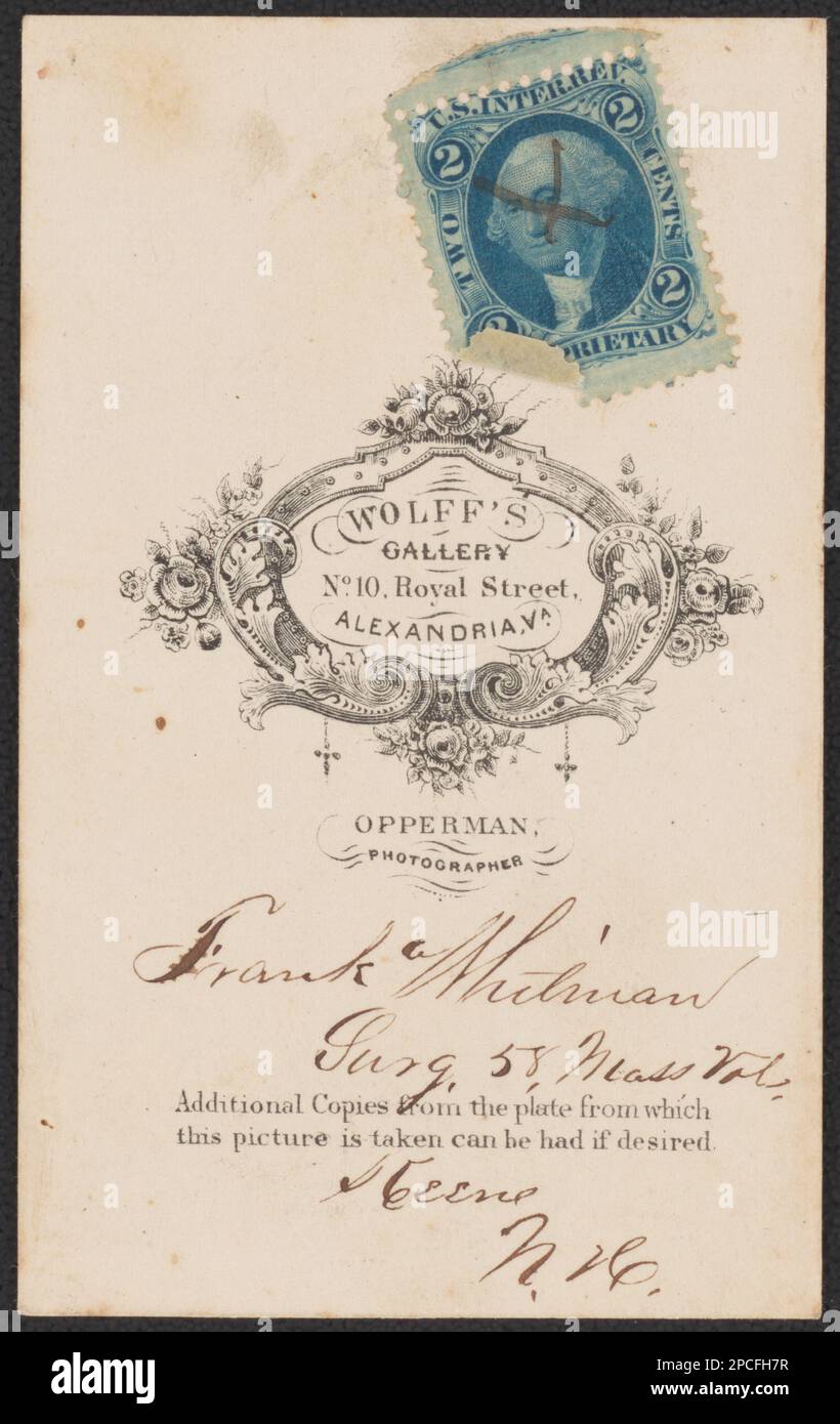 Surgeon Frank Whitman of 58th Massachusetts Infantry Regiment in ...