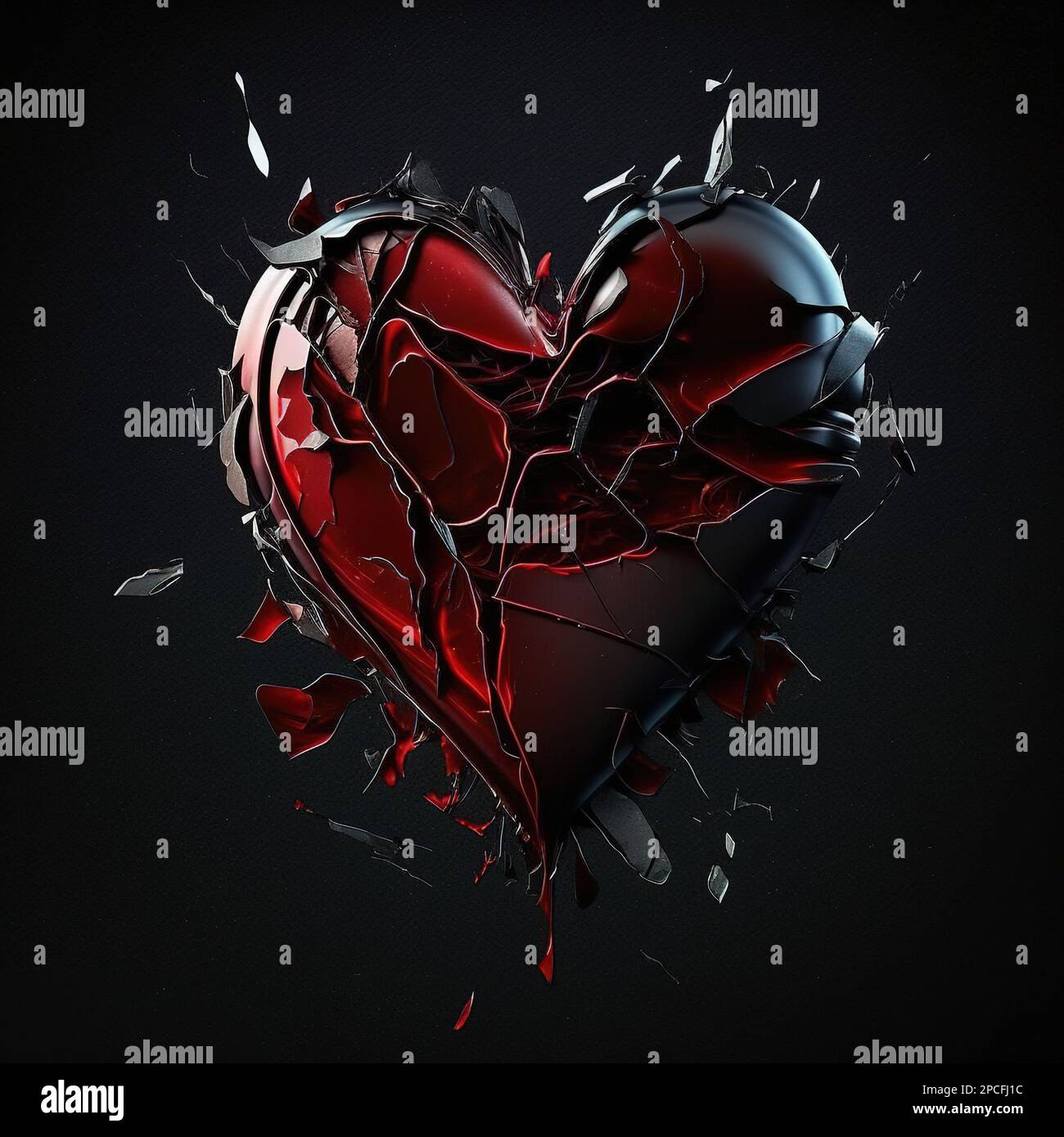 Broken shattered glass heart shape hi-res stock photography and images ...
