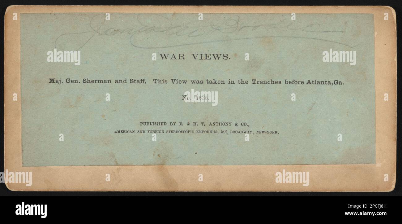 Maj. General Sherman and staff. This view was taken in the trenches ...