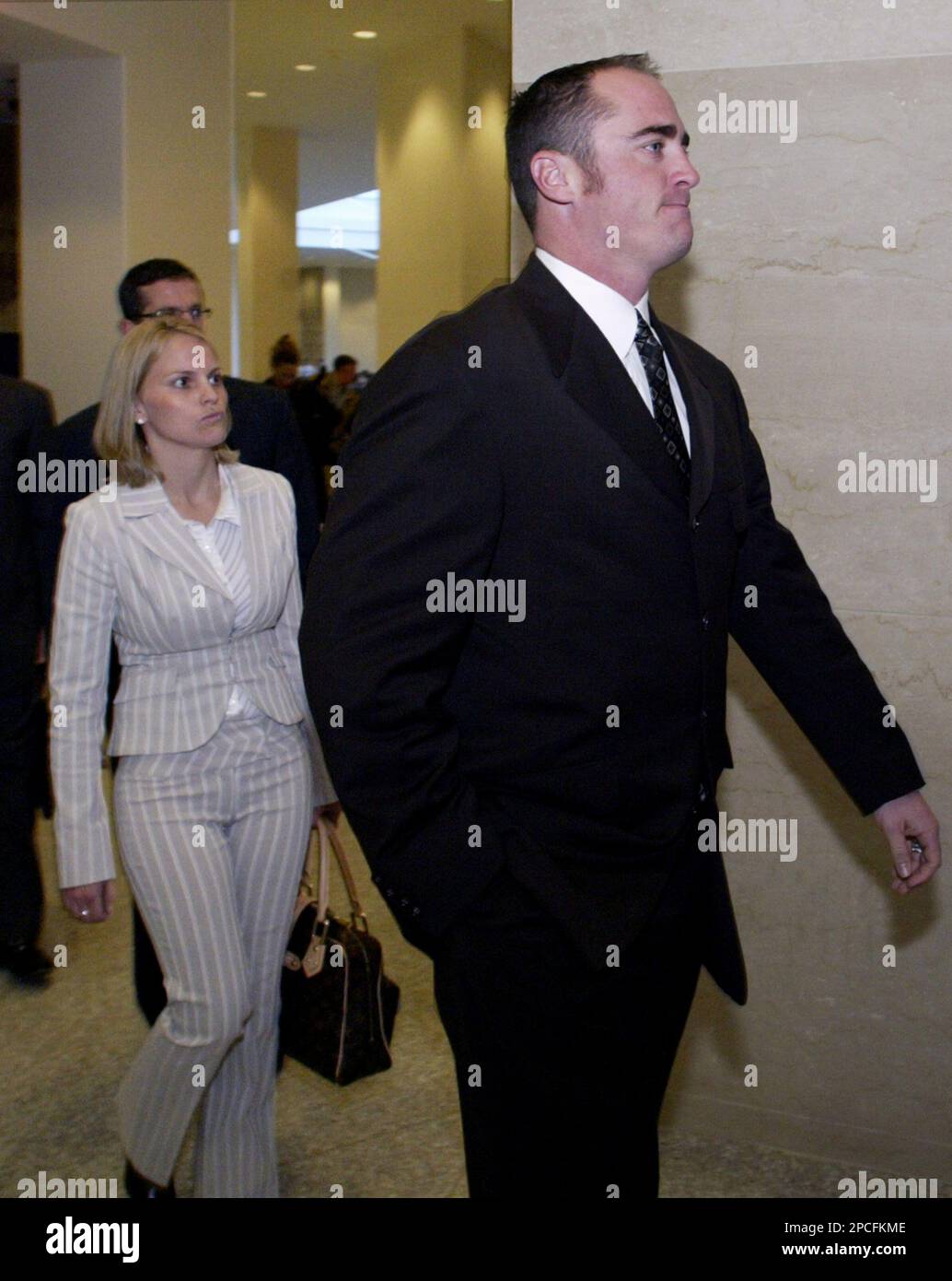 Philadelphia Phillies pitcher Brett Myers, right, and his wife Kim ...