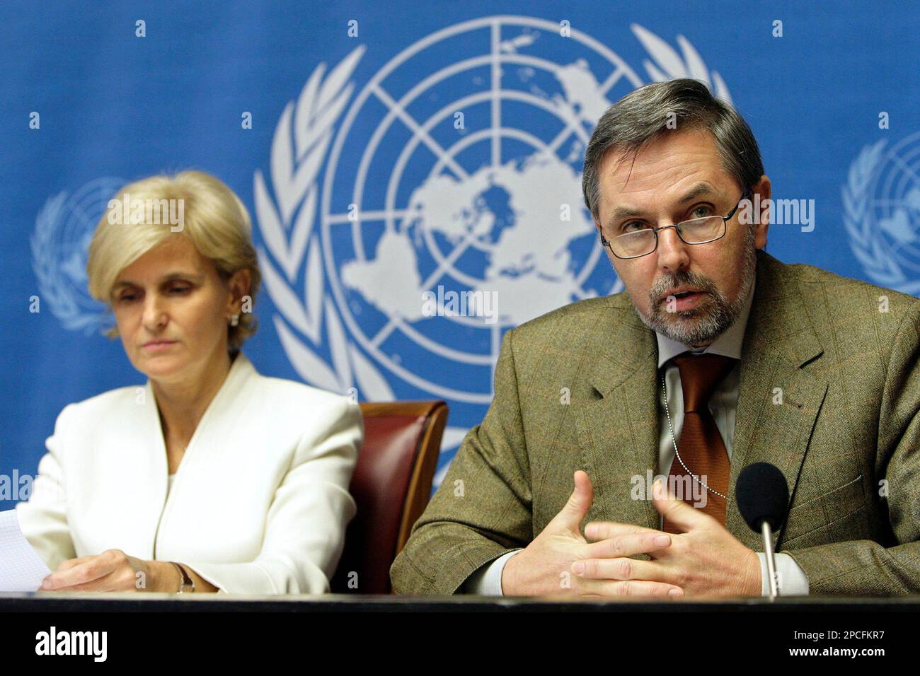 Spain's Maria Neira, left, WHO Director for Public Health and ...