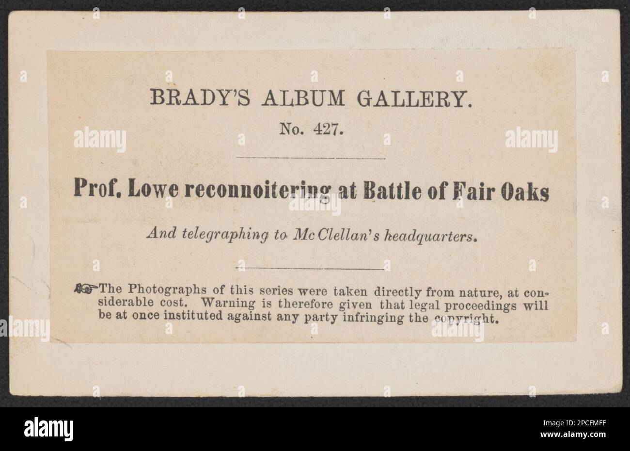 Prof. Lowe reconnoitering at Battle of Fair Oaks and telegraphing to ...