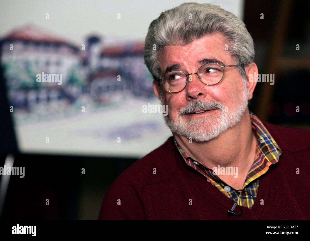 University of Southern California alumnus George Lucas is shown with an ...