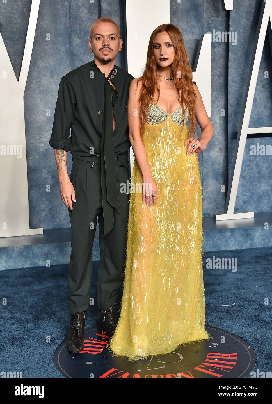 Evan Ross and Ashlee Simpson arriving at the Vanity Fair Oscar Party ...