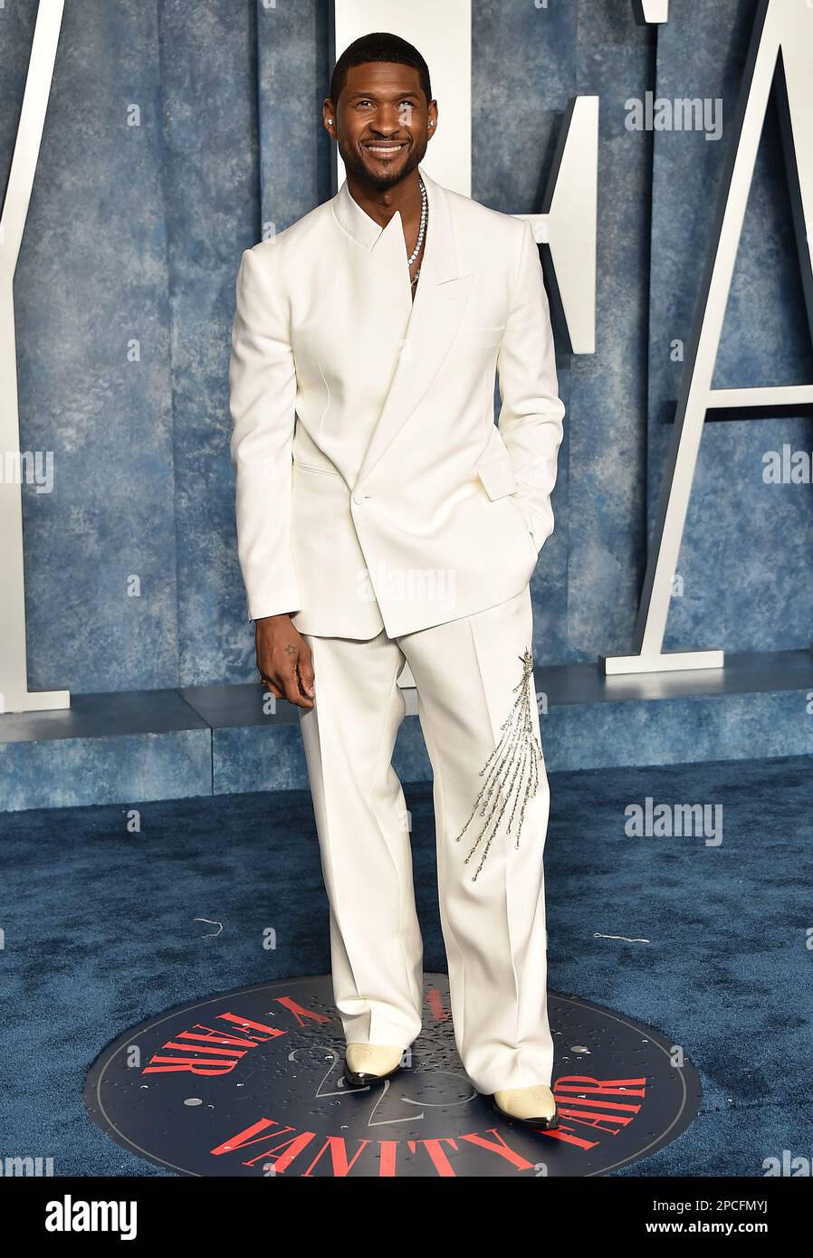 Usher arriving at the Vanity Fair Oscar Party held at the Wallis ...