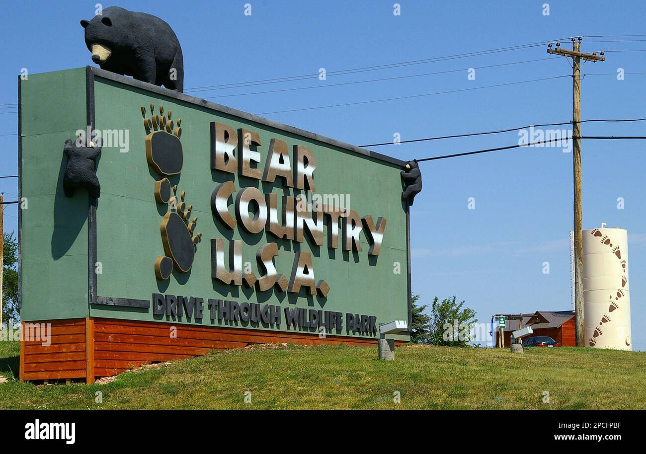 The entrance sign for Bear Country USA is shown in this photo from July ...
