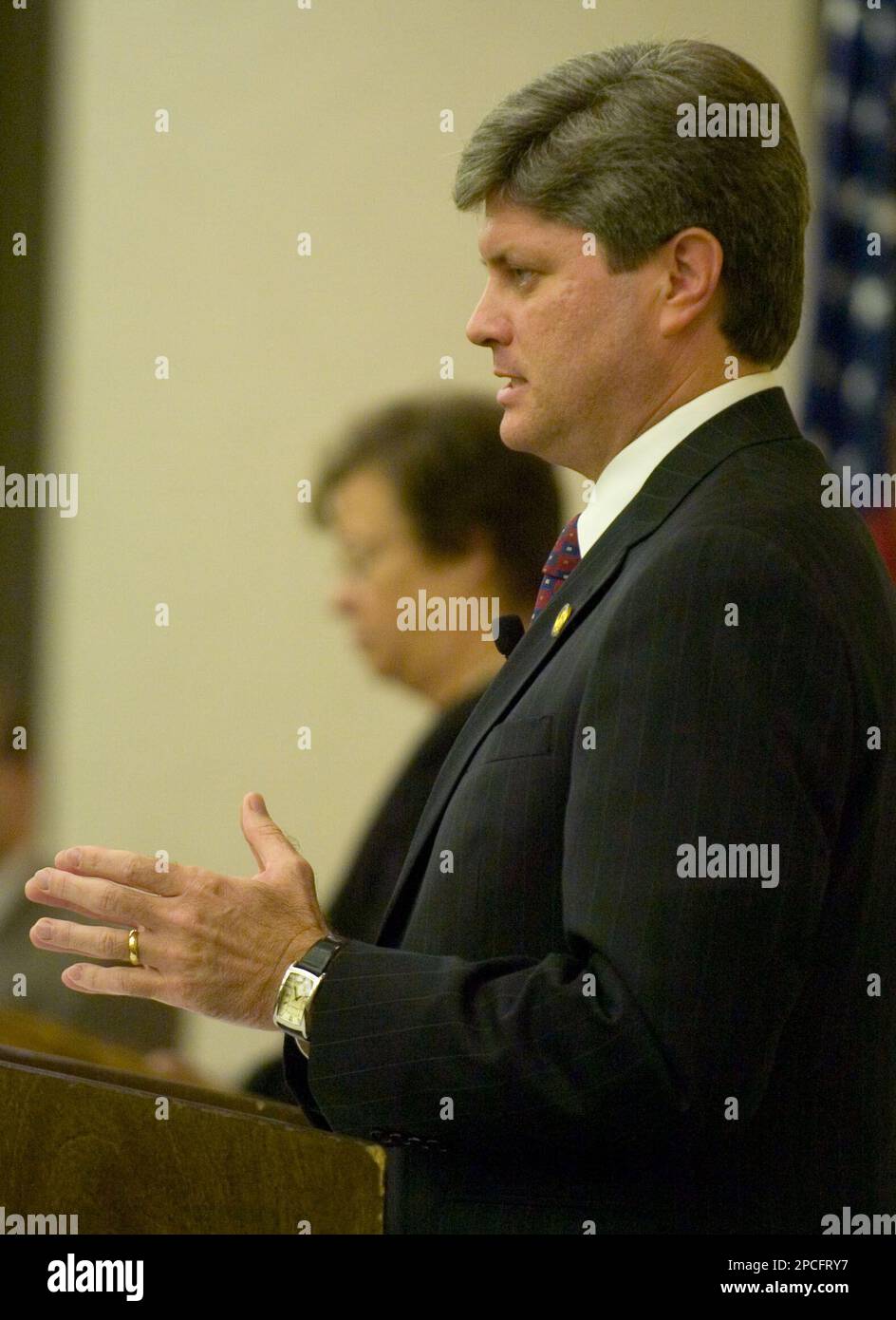 Rep. Jeff Fortenberry, R-Neb., makes a point while debating Maxine Moul ...