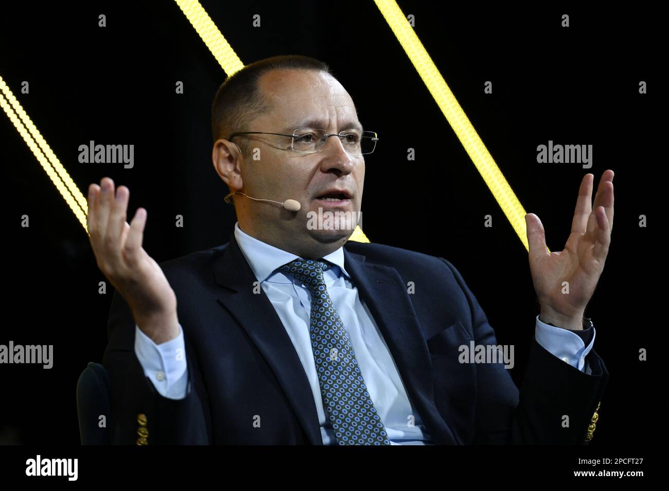 Ukrainian Ambassador to Australia Vasyl Myroshnychenko speaking during ...