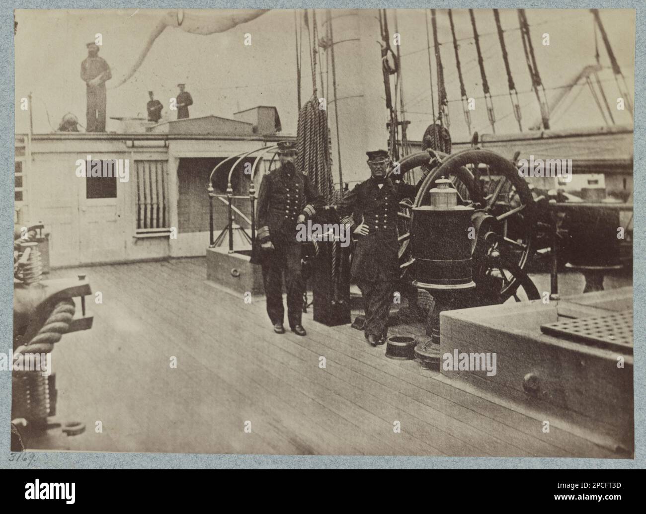 Admiral Farragut and Captain Drayton on deck of U.S. frigate Hartford ...