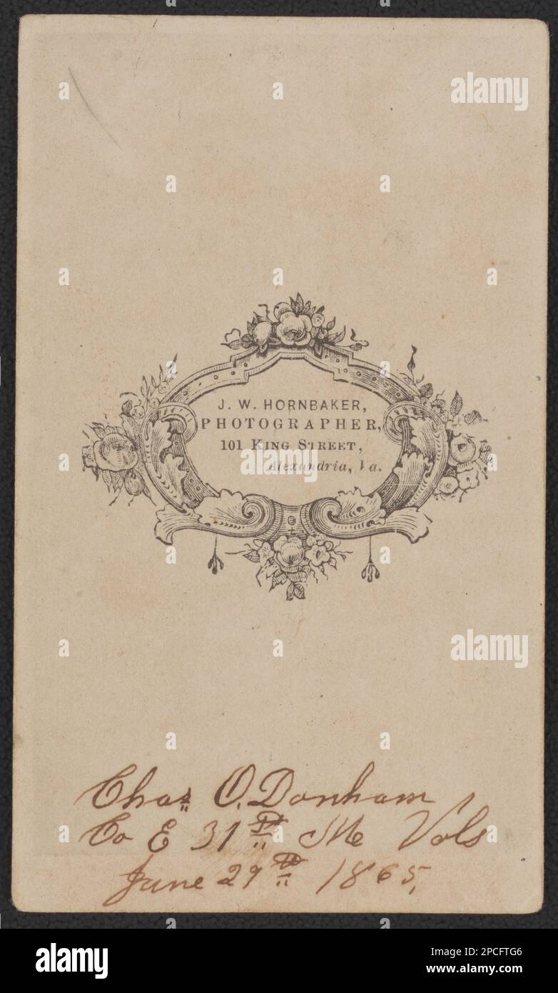 Corporal Charles O. Donham of Co. E, 31st Maine Infantry Regiment in ...