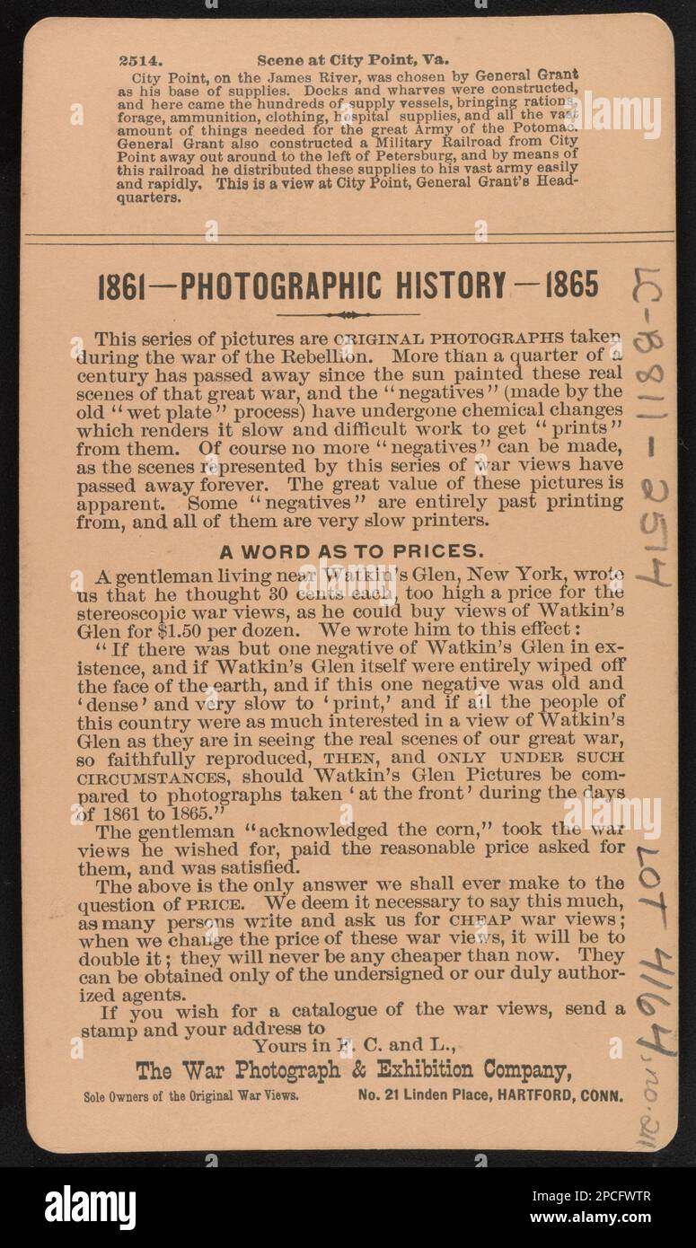 Scene at City Point, Virginia. Civil War Photograph Collection ...